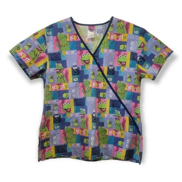 Disney | Tops | Disney Kermit The Frog Womens Scrub Top Size Small ...